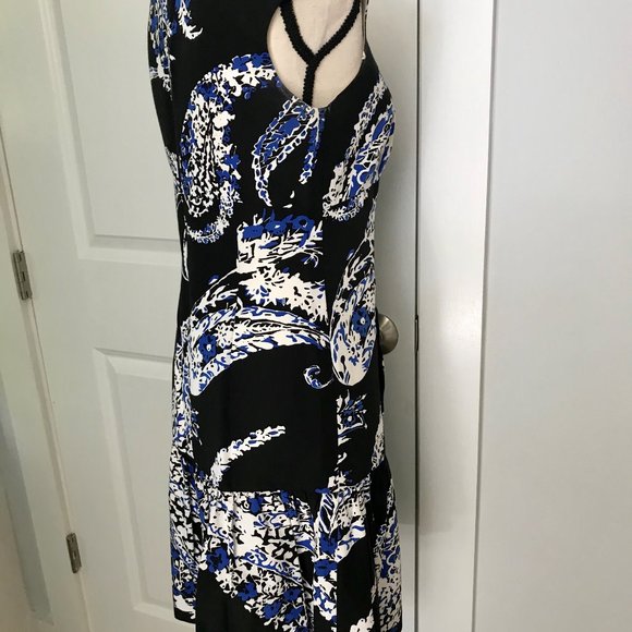 Per Se | Dresses | Per Se Patterned Flounce Dress Sz 2 | Poshmark